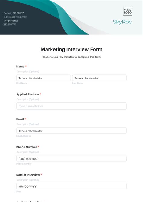 Free Interview Form Templates To Edit Online