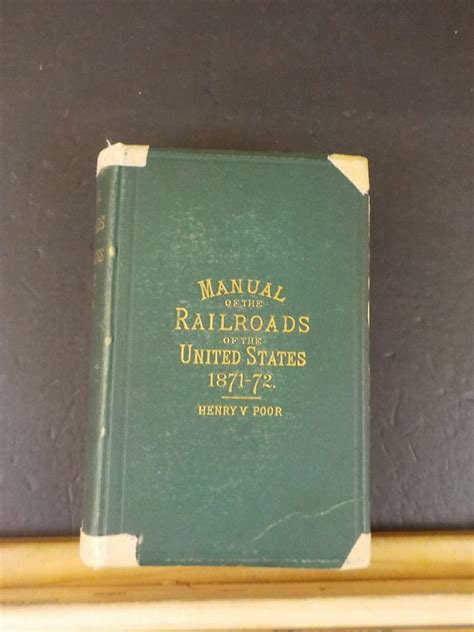 Poors Manual Of Railroads 1871 1872 History Rolling Stock More