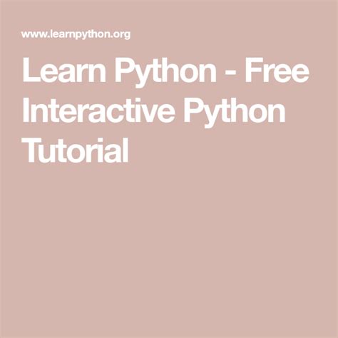 Learn Python Free Interactive Python Tutorial