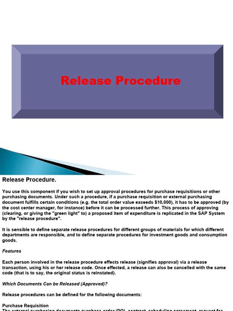 Release Procedure Pdf Cost Computing