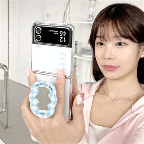 갤럭시z플립6갤럭시z플립5갤럭시z플립4갤럭시z플립3 저스트 체크 웨이브 미러 스마트톡 클리어 카드 하드 케이스 Trc 에이블리