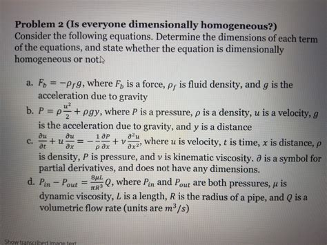 Solved Problem 2 Is Everyone Dimensionally Homogeneous