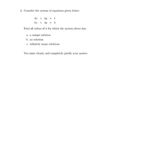 Solved Consider The System Of Equations Given Below Chegg