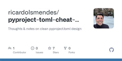 Github Ricardolsmendespyproject Toml Cheat Sheet Thoughts And Notes On Clean Pyprojecttoml Design
