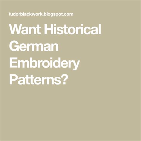 Historical German Embroidery Patterns
