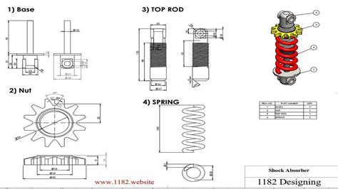 How To Design Shock Absorber Parts In Solidworks Solidworks Shockabsorber Design Tutorial