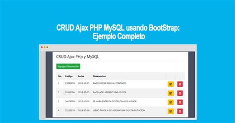 CRUD Ajax PHP MySQL Usando BootStrap Ejemplo Completo BaulPHP