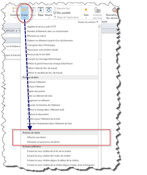 Compréhension Des Actions De Tâche Dans Sharepoint Designer 2013