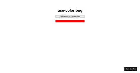Use Color Bug Demo Codesandbox