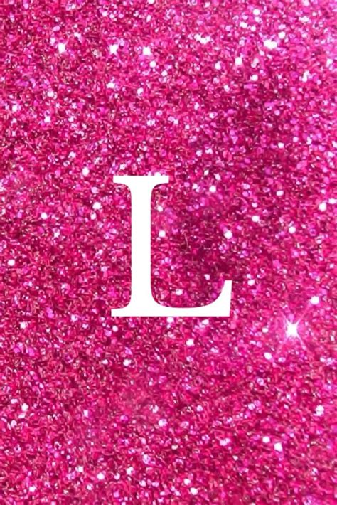 Letter L Pink Glitter