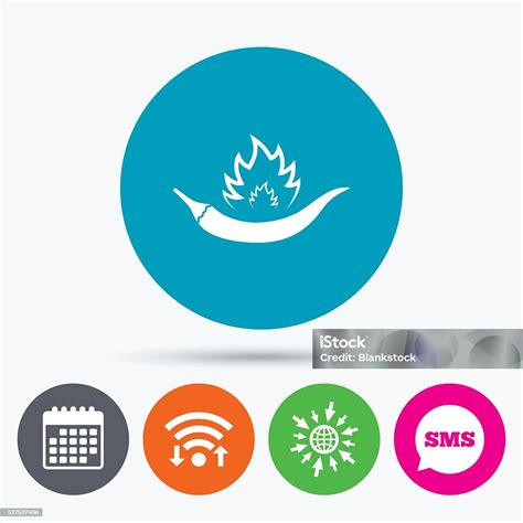 Ikon Tanda Cabai Panas Simbol Makanan Pedas Ilustrasi Stok Unduh Gambar Sekarang Api Api