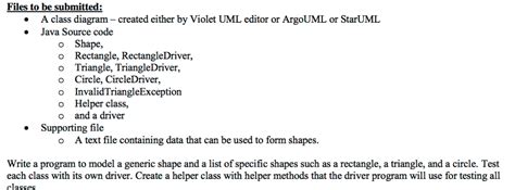 Solved Files To Be Submitted A Class Diagram Created