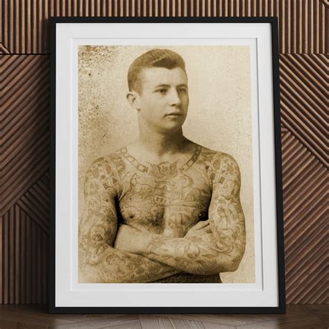 Portrait Of A Tattooed Man Charles Eisenmann Art Print Toby Leon