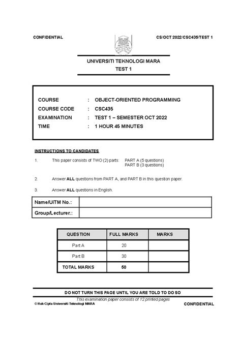 csc435 oct2022 test1 q oop test 1 2022 universiti teknologi mara