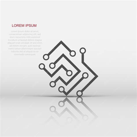 Premium Vector Circuit Board Icon In Flat Style Technology Microchip Vector Illustration On