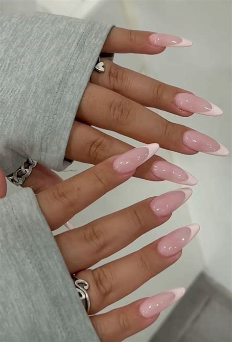 Almond Shaped French Tip Nails