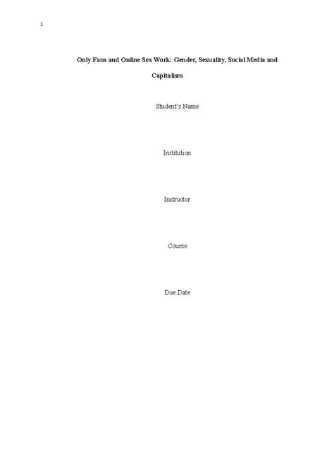 Only Fans And Online Sex Work Gender Sexuality Social Media And Capitalism Only Fans And