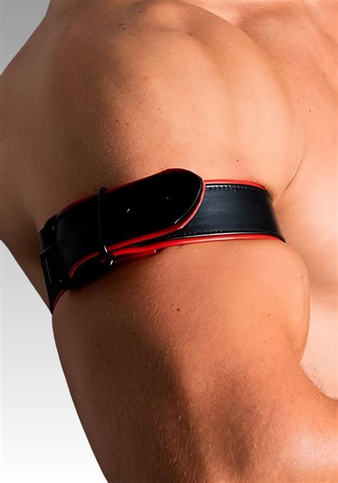 Leather Armband Trojan Red Premium Mens Leather Armband With Buckle