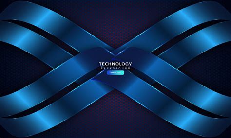 Premium Vector 3d Techno Background Overlap Layers On Dark Space With Blue Light Effect Decoration