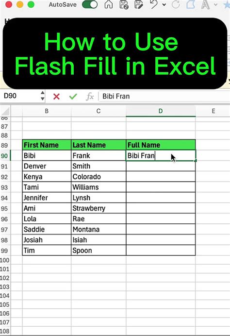 How To Use Flash Fill In Excel Exceltutorial Excel Exceltips Youtube