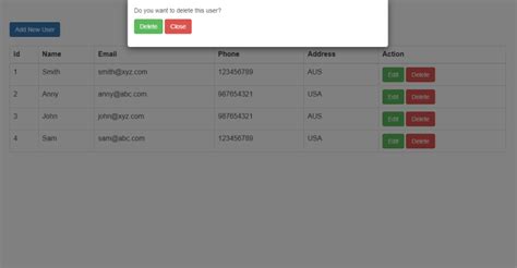 Delete Data Using Bootstrap Modal In Php With Ajax Jquery