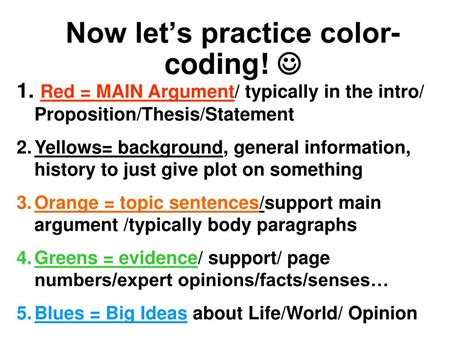 Ppt Color Coding Paragraphs For My Lawyers Powerpoint Presentation