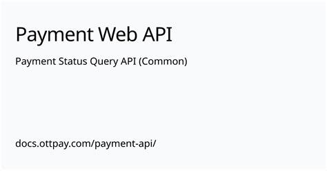 Payment Status Query Api Common Payment Web Api