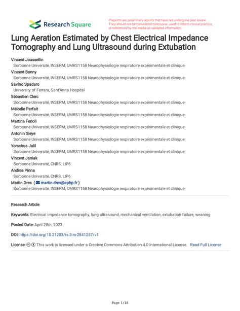 Pdf Lung Aeration Estimated By Chest Electrical Impedance Tomography