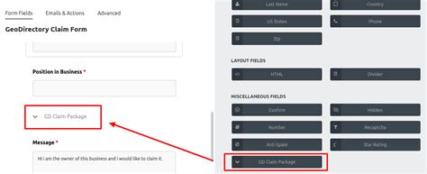 integrating ninja forms with claim listings geodirectory docs