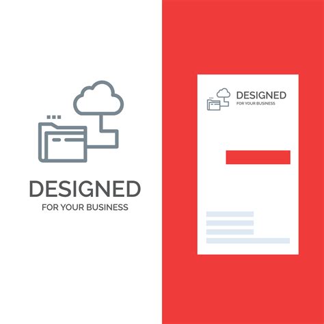 Cloud Folder Storage File Grey Logo Design And Business Card Template