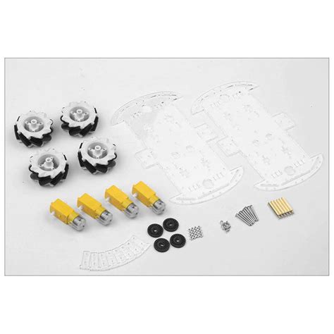 WD Smart Car Chassis DIY Kit Omni Mobile Dual Layer Platform With Omni Directional Wheels