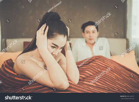 Sad Beautiful Asian Woman On Bedafter Stock Photo Shutterstock