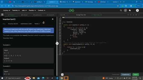 100daysofcodechallenge Day21 Insertionsort Sortingalgorithm