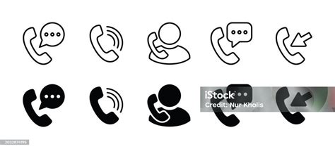 전화 통화 아이콘이 설정되었습니다 벨이 울리는 전화 응답 음성 메시지 또는 음성 메일 전화 수신 전화 문의 등이 포함 되어 있습니다 벡터 일러스트 레이 션 대답하기에 대한