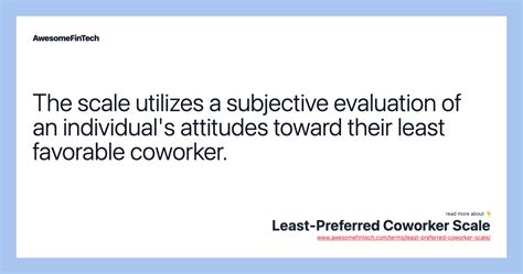 Least Preferred Coworker Scale Awesomefintech Blog