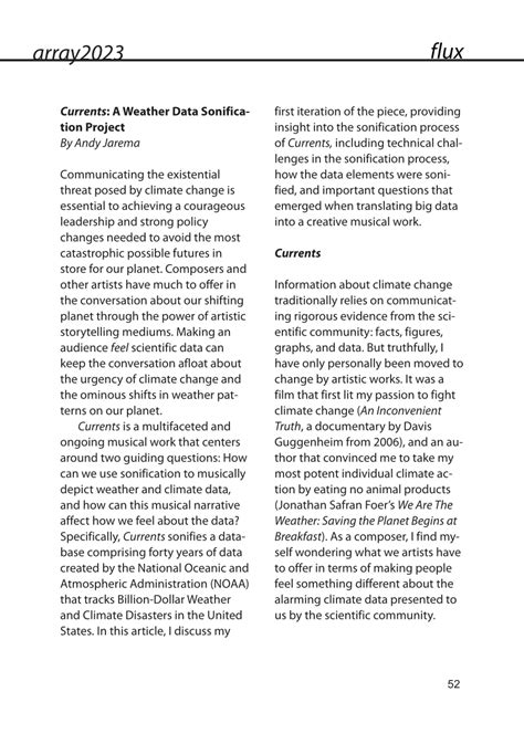 Pdf Currents A Weather Data Sonification Project