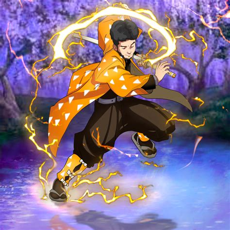 The New Skill Of Thunder Breathing Demon Slayer Custom Drawing