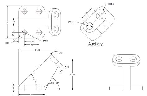 Solved Draw Multiview Drawing 2x 0 15 440 18 32 R145 7038 313 37 Course Hero
