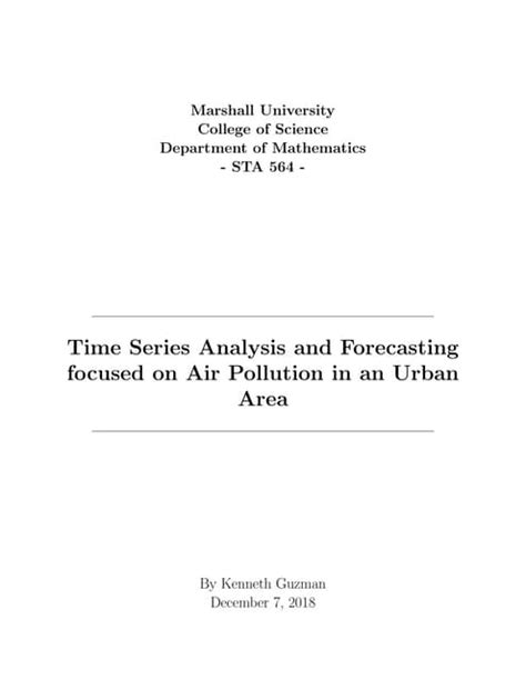 Air Quality Index Forecasting Using Time Series Analysispptx