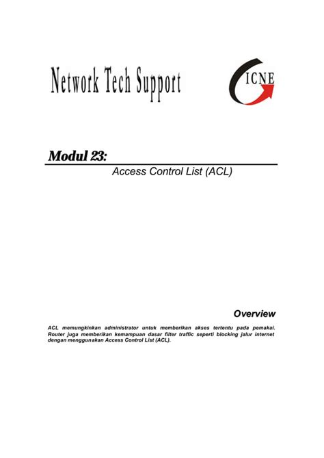 11module 23 Access Control List Acl PDF