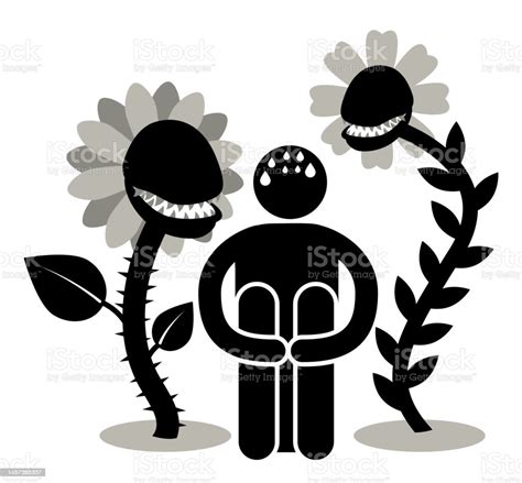 Anthophobia Botanophobia Fear Of Flowers Phobia Silhouette Afraided Man