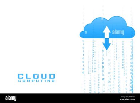 cloud computing background with data inflow and outflow binary codes