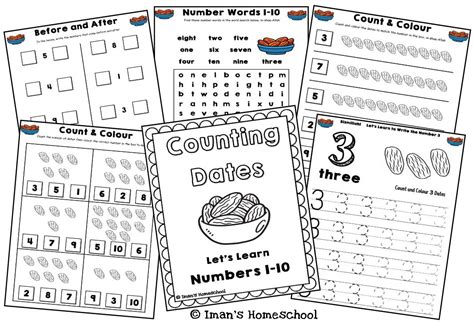 Imans Homeschool ~ The Curriculum Counting Dates Numbers 1 10