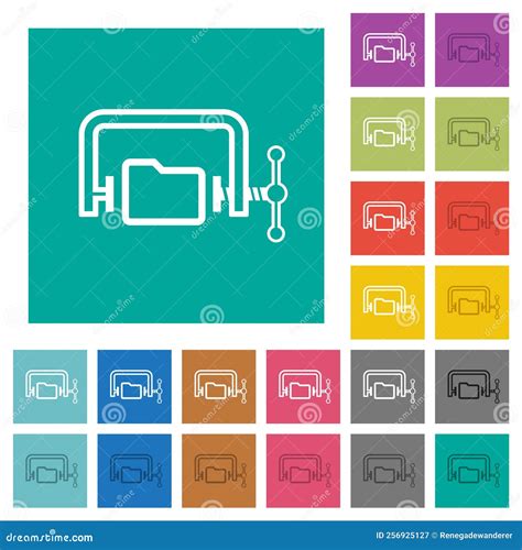 Folder Compression Outline Square Flat Multi Colored Icons Stock Vector Illustration Of Lever