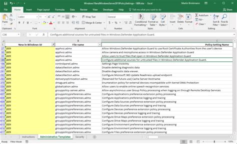 Windows Group Policy Settings Spreadsheet Db Excel Com