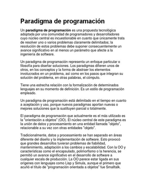 paradigma de programación pdf lenguaje de programación