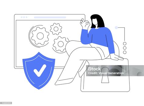 Cyber Security Data Protection Abstract Concept Vector Illustration Stock Illustration