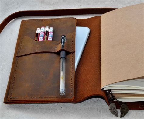 Refillable Leather Travel Journal Notebook Free Initials Etsy