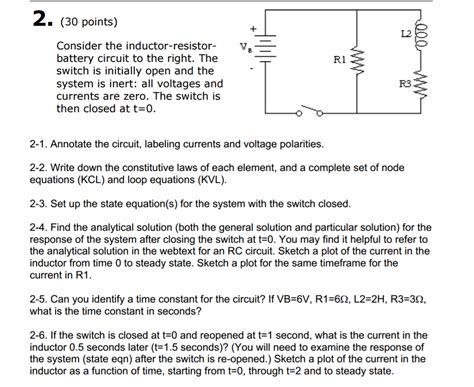 Solved Consider The Inductor Resistor Battery Circuit To The