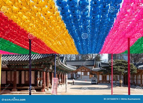 Colorful Lanterns At Bongeunsa Buddhist Temple In Gangnam In Seoul